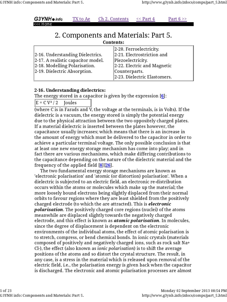 Understanding Dielectrics Electrostriction | PDF | Dielectric | Capacitor