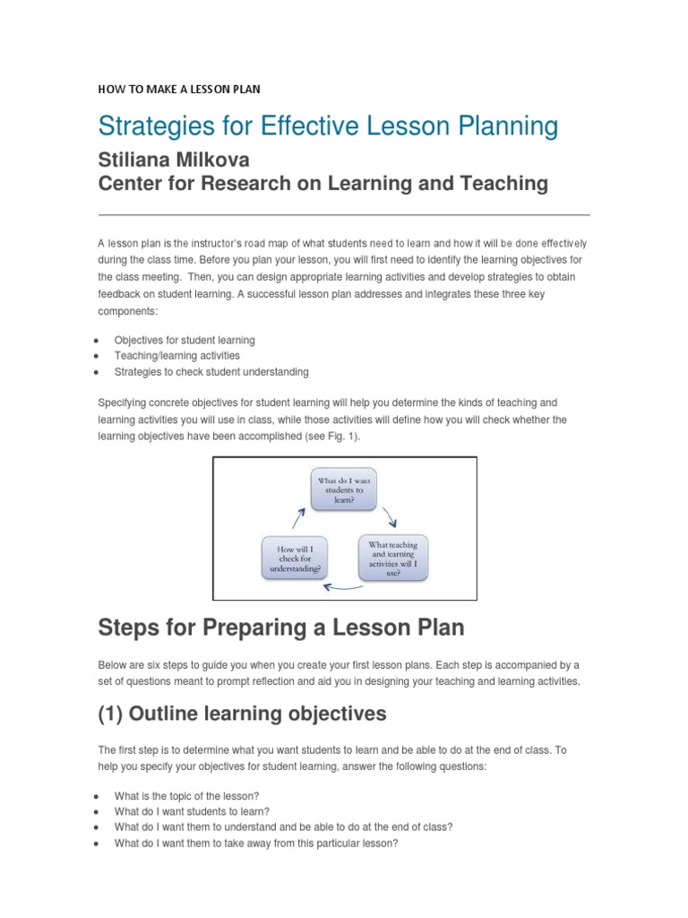 Step-by-Step Guide to Lesson Planning | PDF | Lesson Plan | Understanding