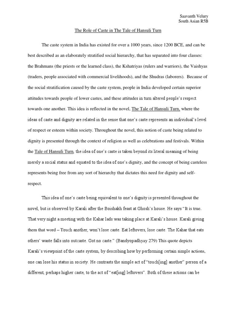 Tale of Hansuli Turn Final | PDF | Dignity | Social Stratification