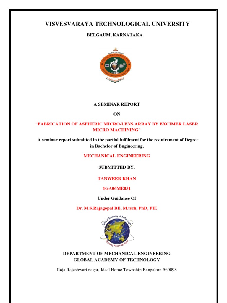 Visvesvaraya Technological University: Belgaum, Karnataka | PDF | Laser ...