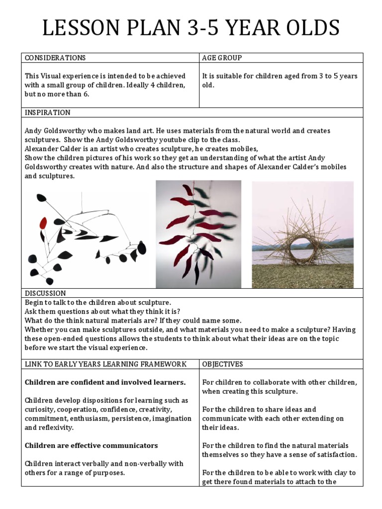 Lesson Plan 3-5 | PDF | Sculpture | Learning
