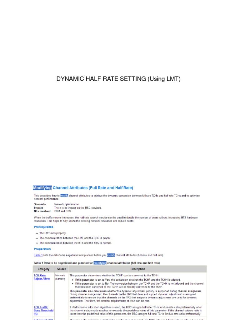 Dynamic Half Rate Setting (Using LMT) | PDF