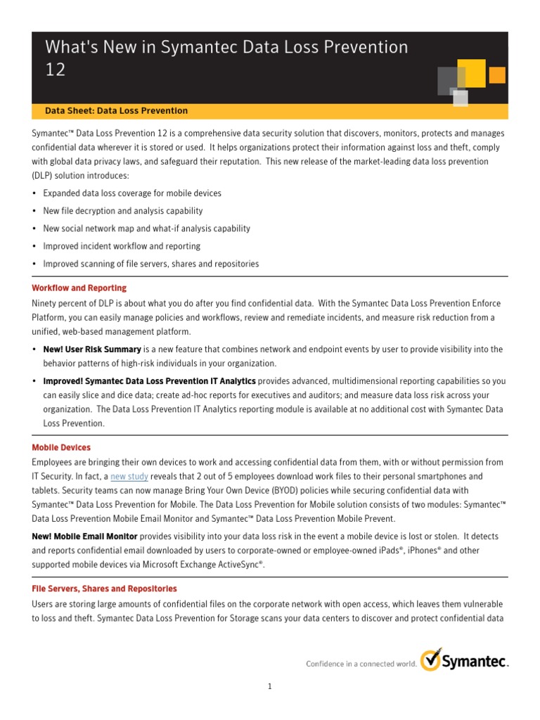 What's New in Symantec DLP 12 | PDF | Encryption | Computer Network