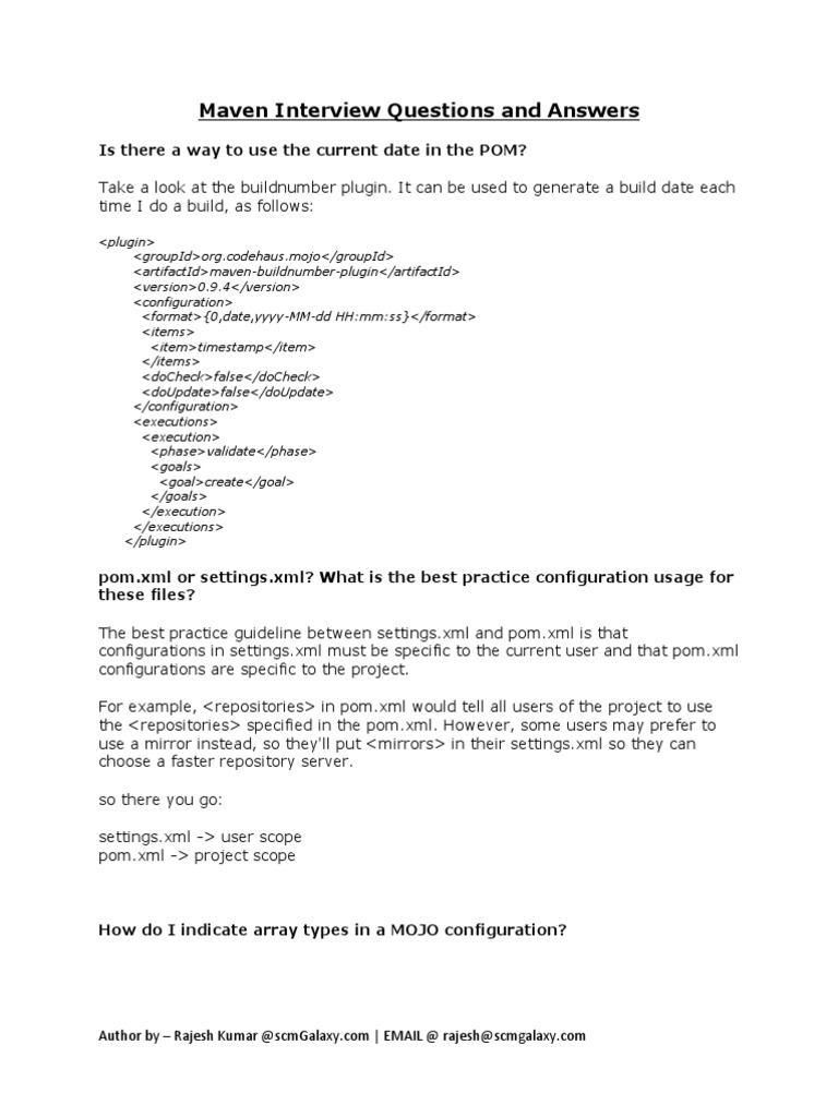 Maven Interview Questions and Answers | PDF | Eclipse (Software) | Software Engineering