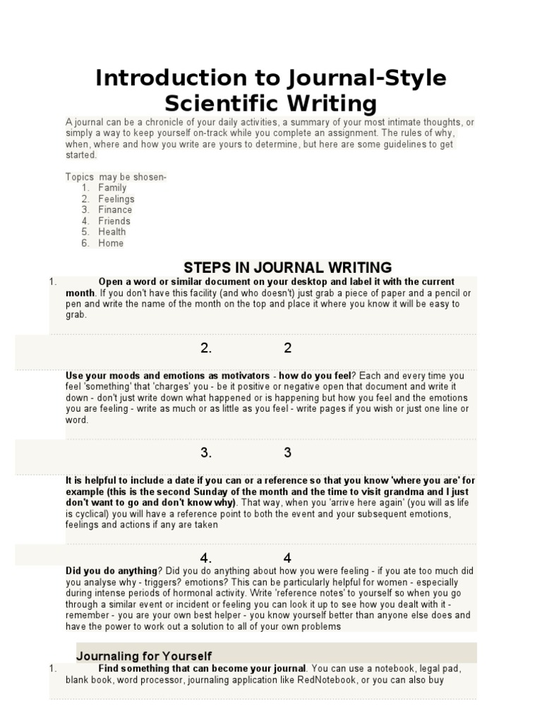 Introduction To Journal-Style Scientific Writing | PDF | Citation ...