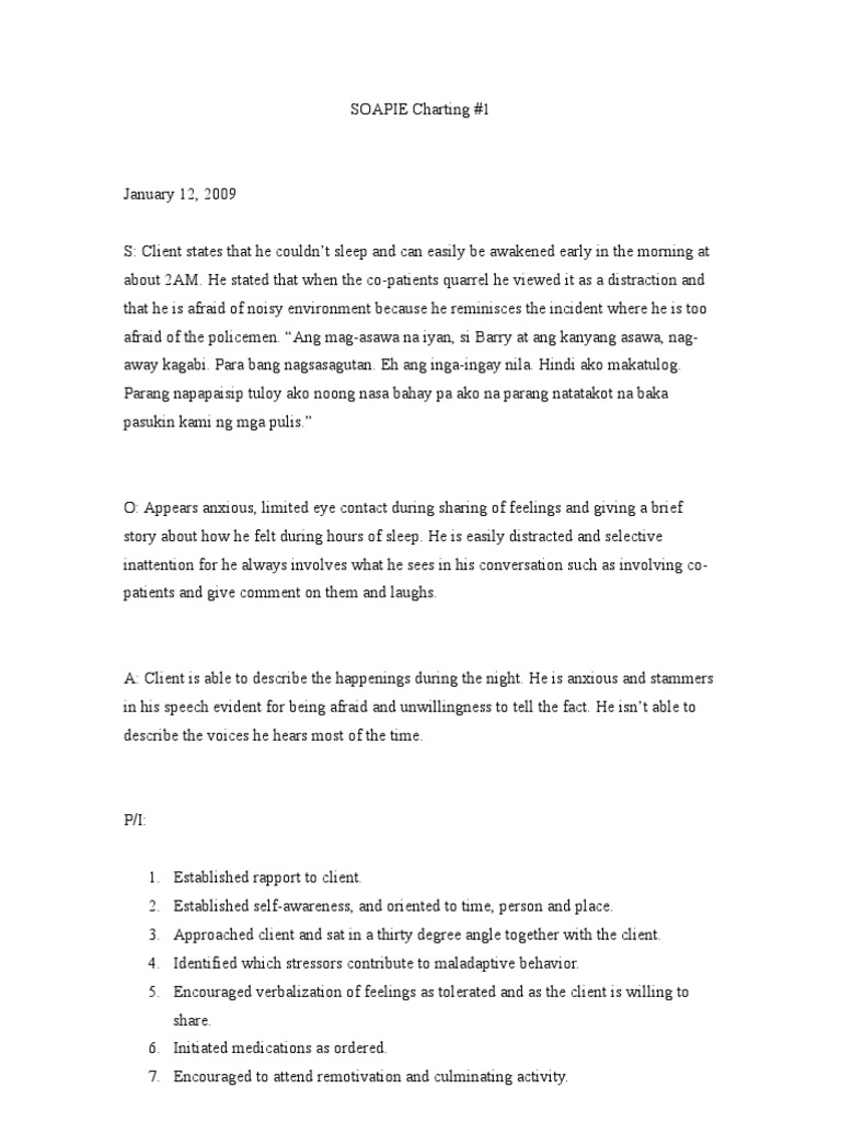 SOAPIE Charting | PDF | Behavioural Sciences | Cognition