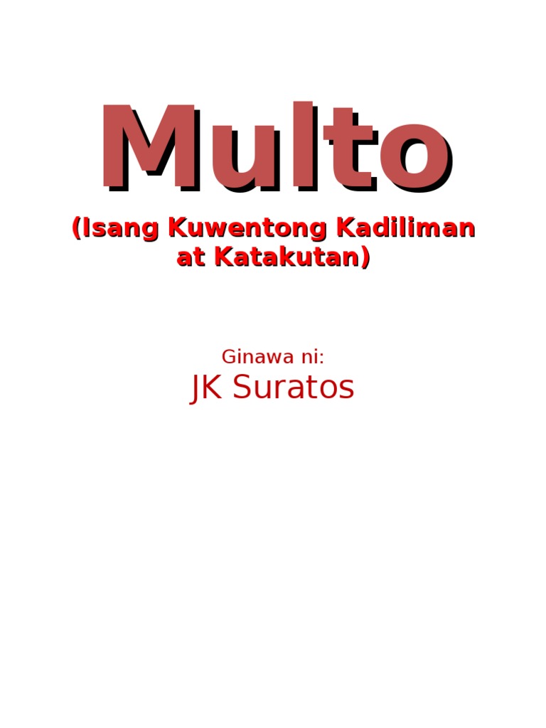 "Multo... " by Kristian Suratos | PDF