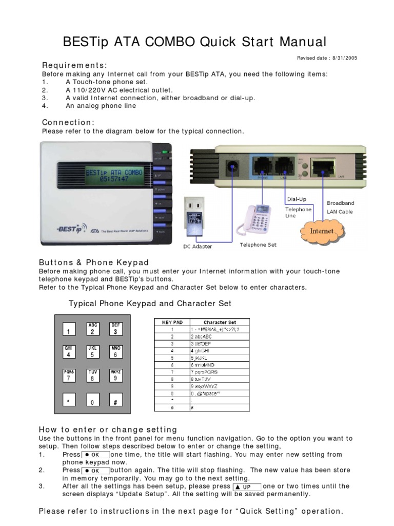 Bestip Ata Combo | PDF | Voice Over Ip | Telephone