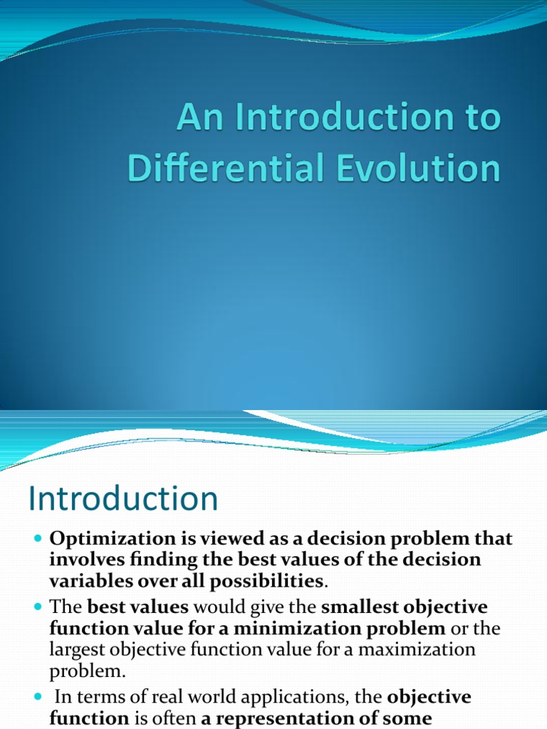 Differential Evolution | PDF | Mathematical Optimization | Probability Density Function
