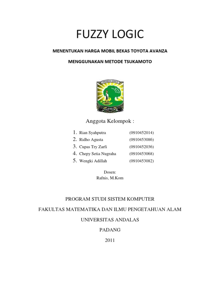 Contoh Fuzzy Logic Sukamoto | PDF