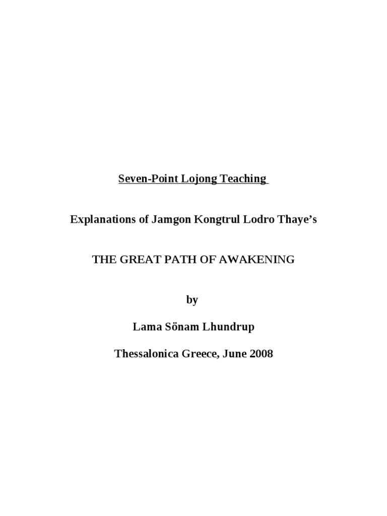 LL Lojong Transmission Greece June 2008 - Edited | PDF | Mahayana ...