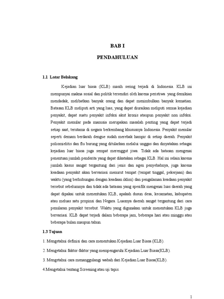 Epidemiologi Kejadian Luar Biasa | PDF Epidemiologi Kejadian Luar Biasa | PDF