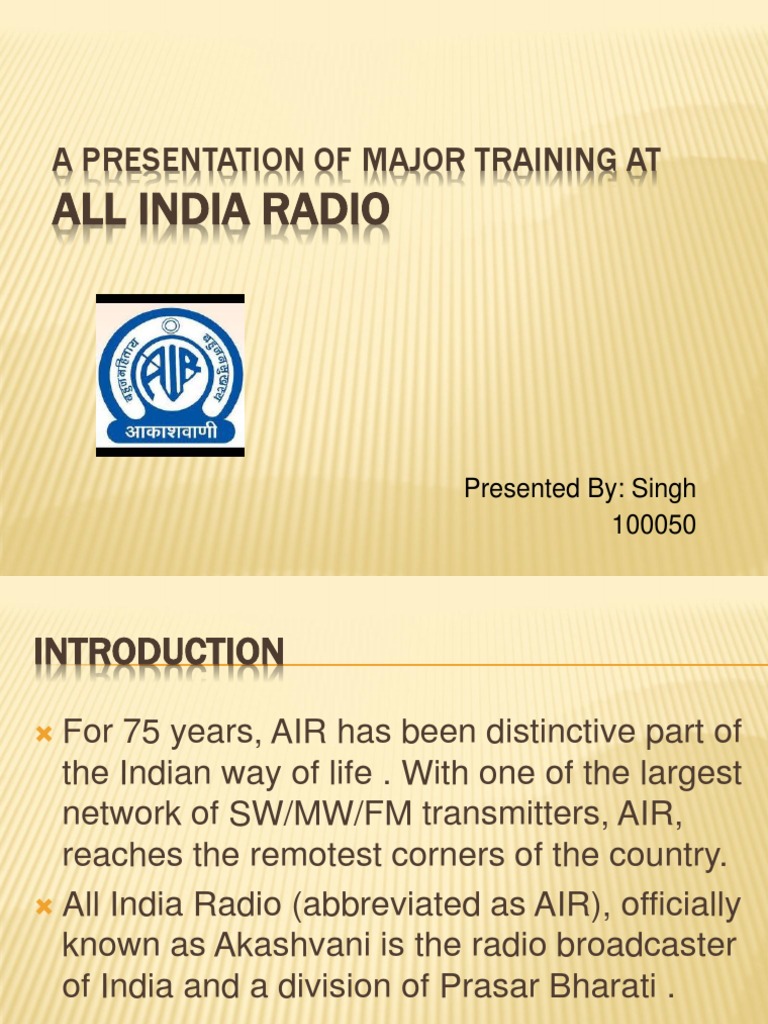 Major Training at All India Radio | PDF | Transmitter | Radio
