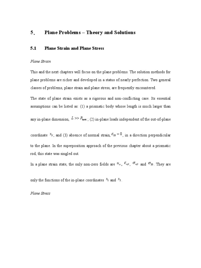 Chap5 - Plane Problems Theory and Solutions | PDF | Business