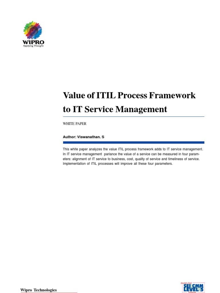 Itil Process Framework Pdf