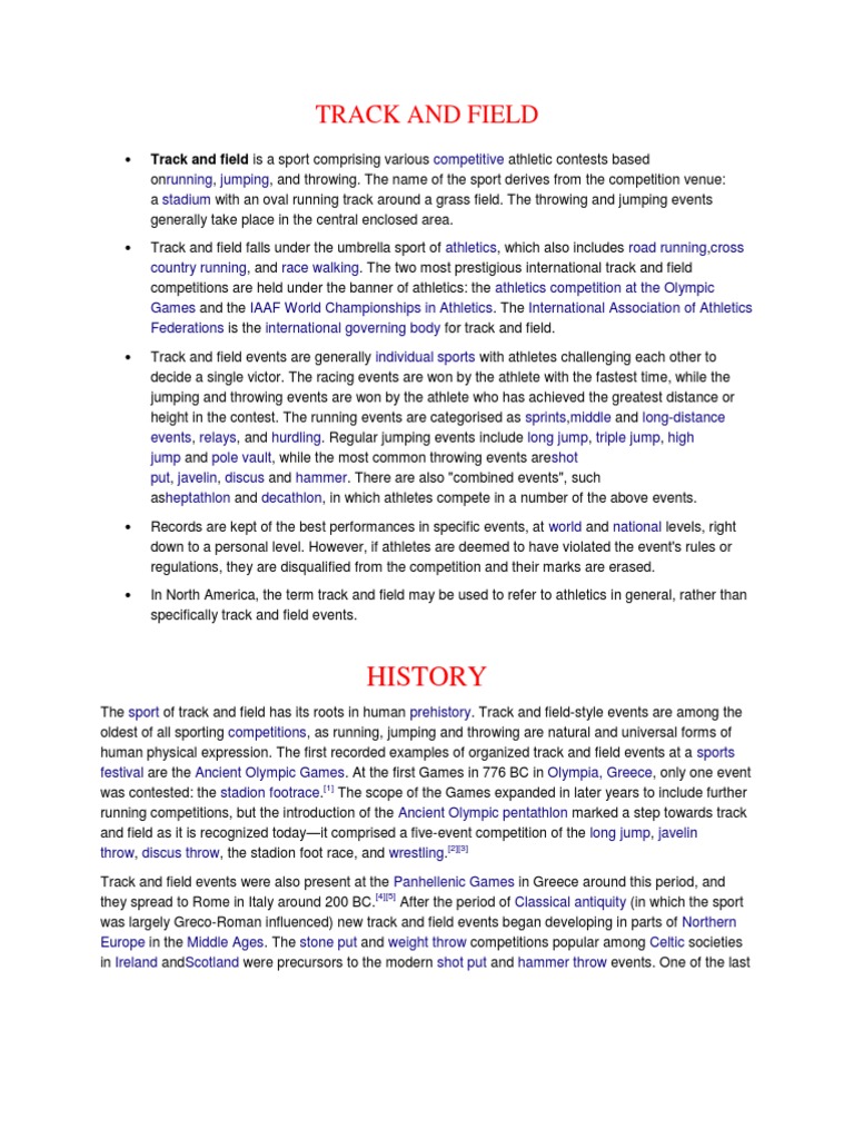 Track and Field | Download Free PDF | Track And Field | Sport Of Athletics