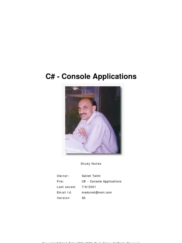 C Sharp Console Applications | PDF