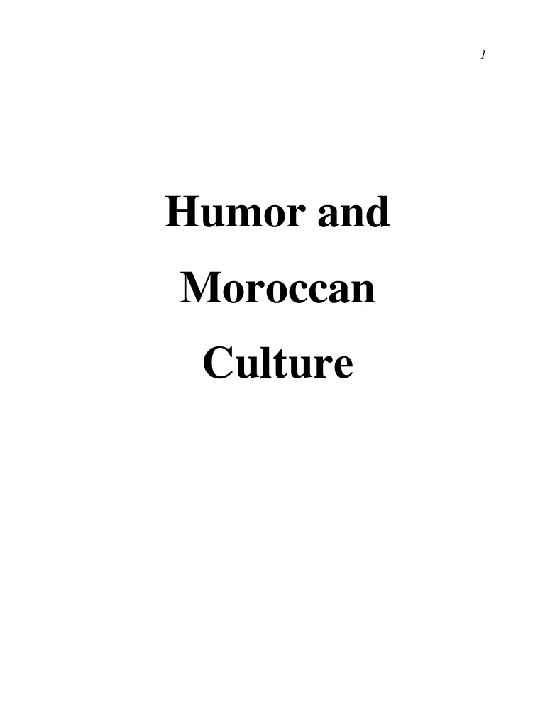 Humor and Moroccan Culture | Morocco | Jokes