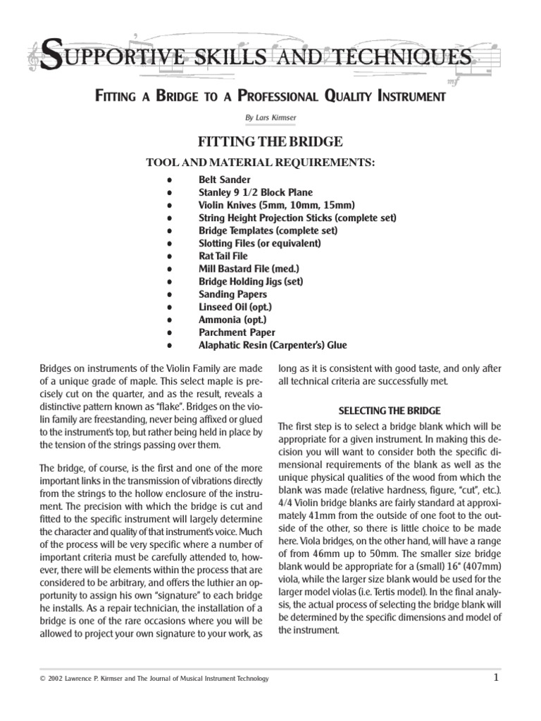 Fitting A Bridge | PDF