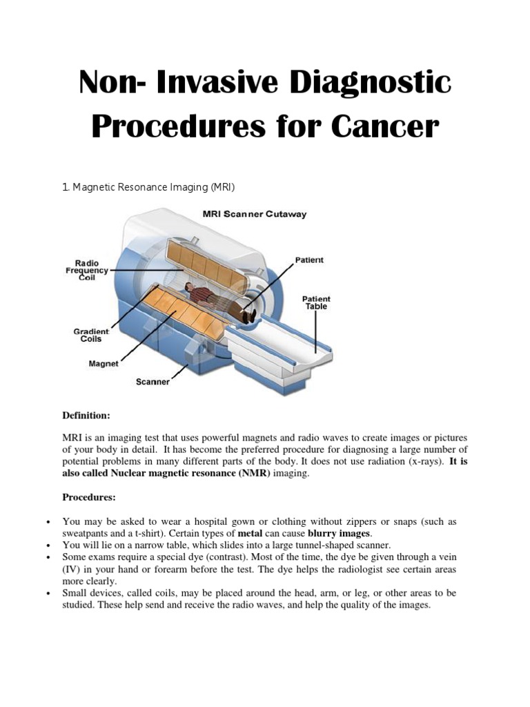 Non-Invasive Procedure For Cancer | PDF | Magnetic Resonance Imaging ...