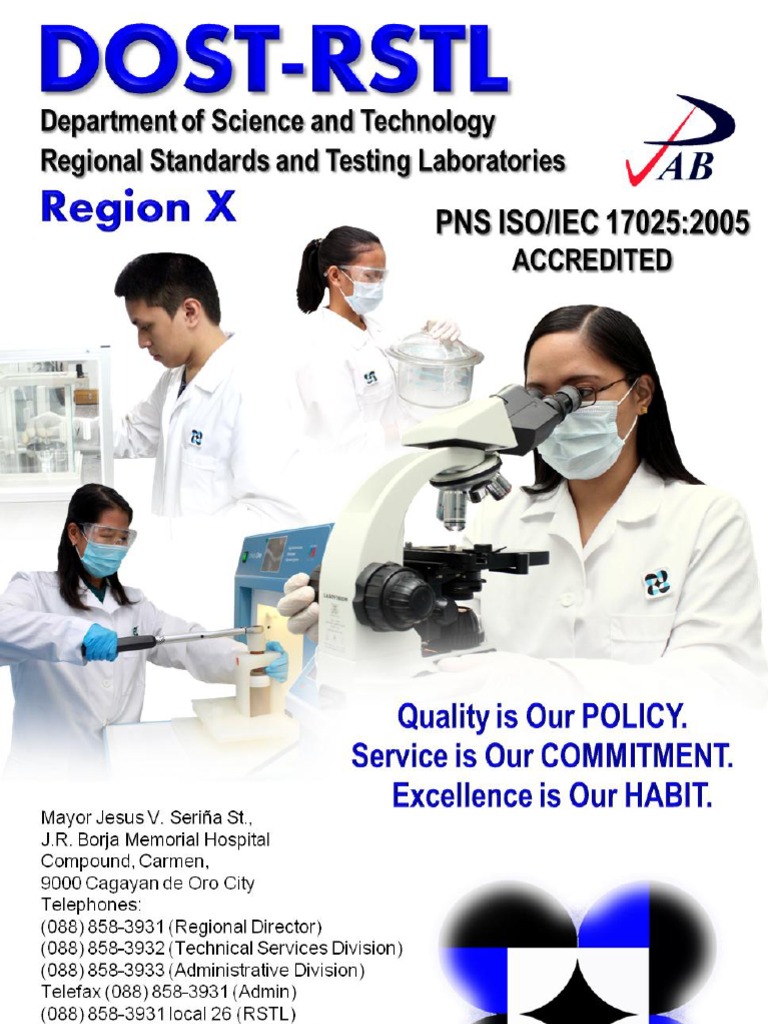 DOST-X RSTL Brochure of Testing and Calibration Services | PDF | Colony ...