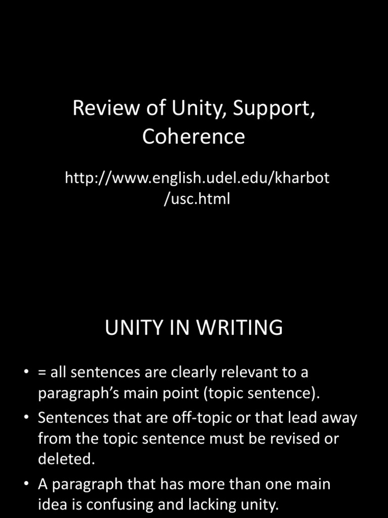 Applying the Principles of Unity, Support, and Coherence: An Analysis of Effective Paragraph ...