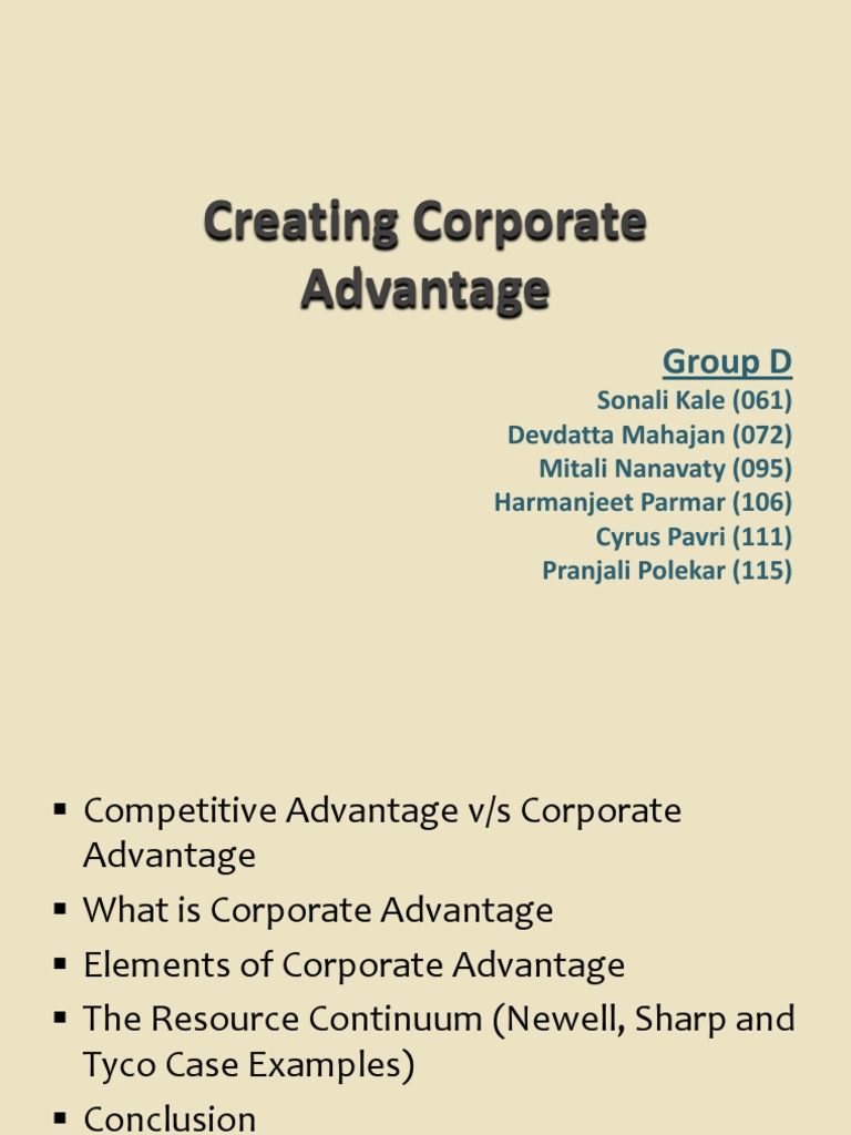 Creating Corporate Advantage | Download Free PDF | Corporate Governance ...