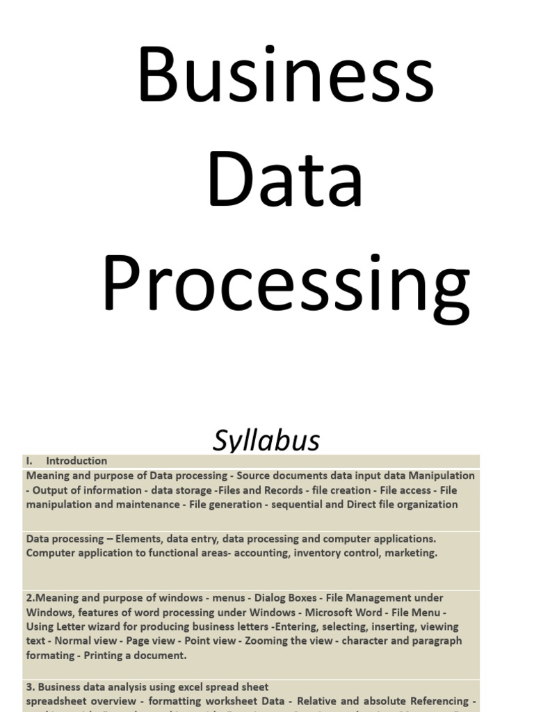 Data Processing | Download Free PDF | Input/Output | Database Index
