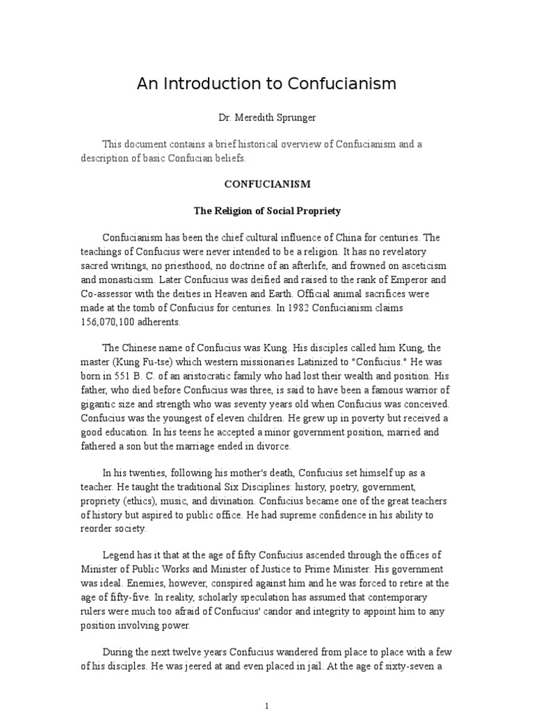 An Introduction To Confucianism | PDF | Confucianism | Philosophical ...