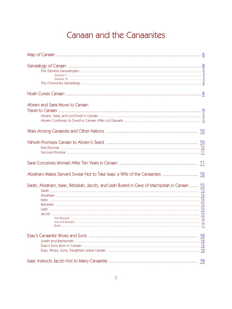 Canaan and The Canaanites | PDF | Jacob | Ham (Son Of Noah)