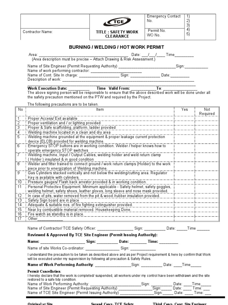 Permit | Scaffolding | Welding | Free 30-day Trial | Scribd