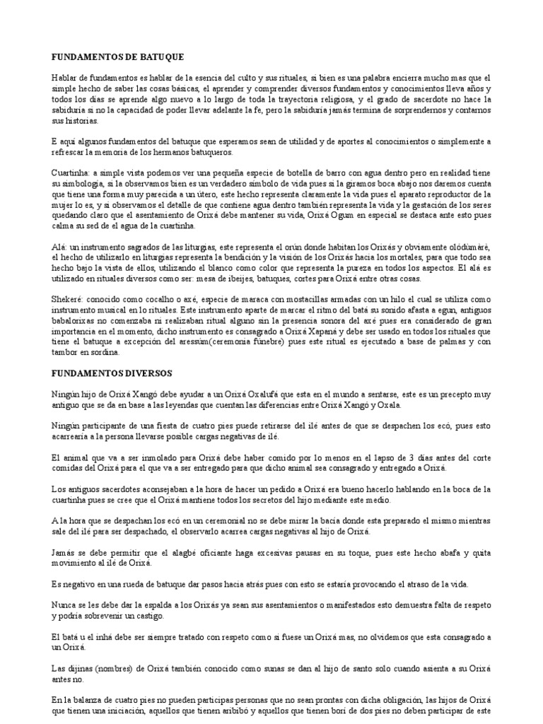 Fundamentos de Batuque | PDF | Rituales | Los símbolos