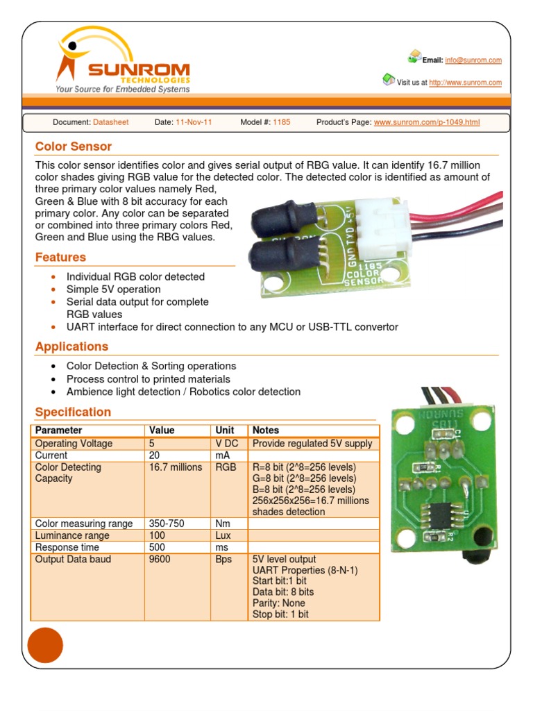 1185 Datasheet | Rgb Color Model | Color