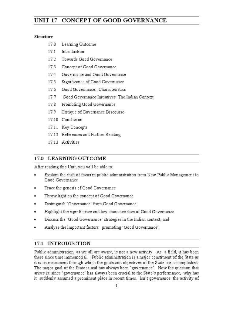 Understanding Good Governance Concepts | PDF | Finance & Money ...