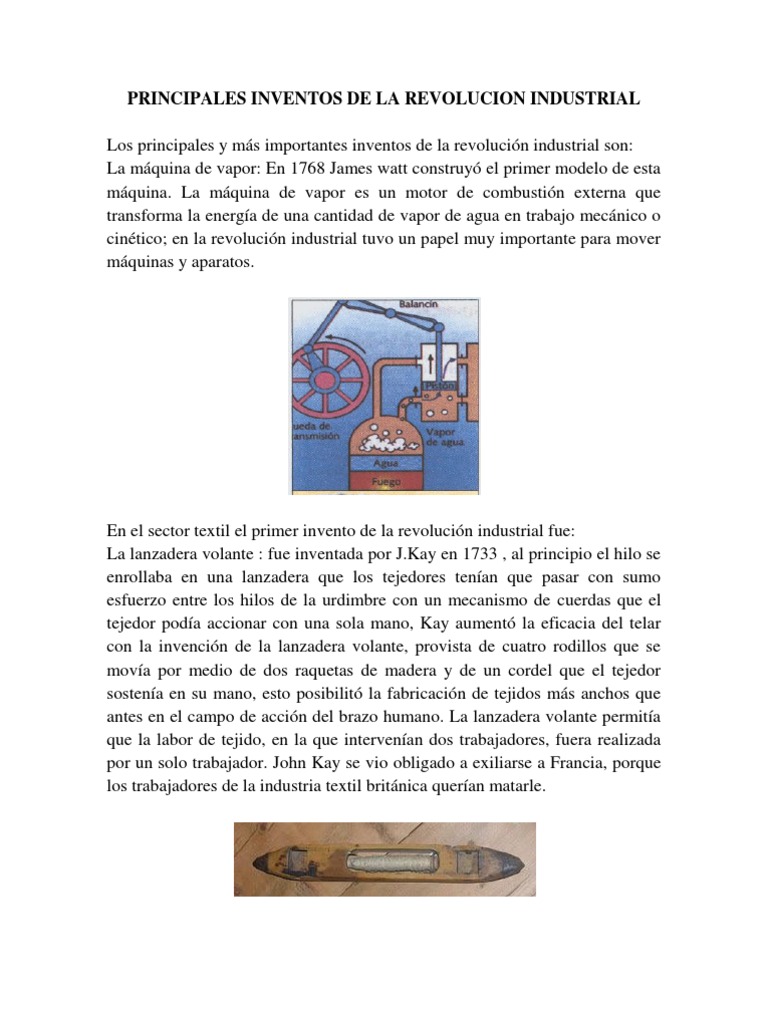 Inventos Clave de la Revolución Industrial | PDF | Revolución ...