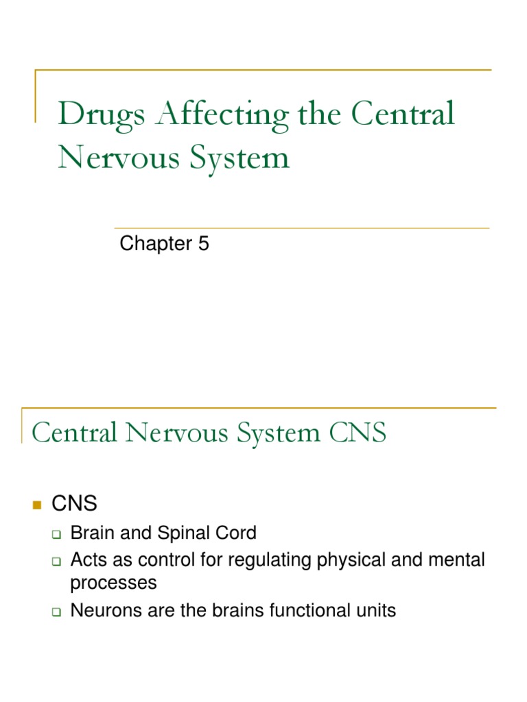 Central Nervous System DRugs | PDF