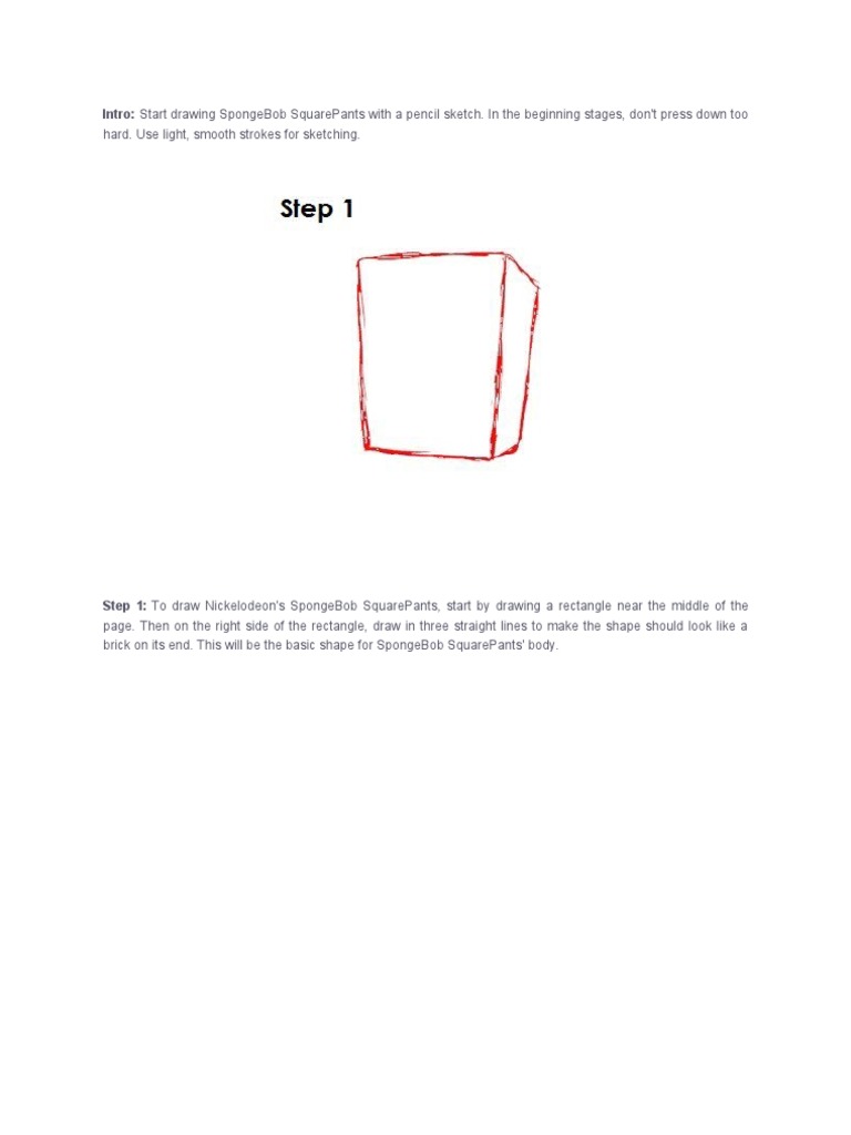 How To Draw Spongebob | PDF | Hand | Nature