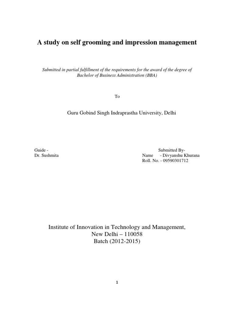 Self Grooming and Impression Management | PDF | Suit (Clothing) | Human ...