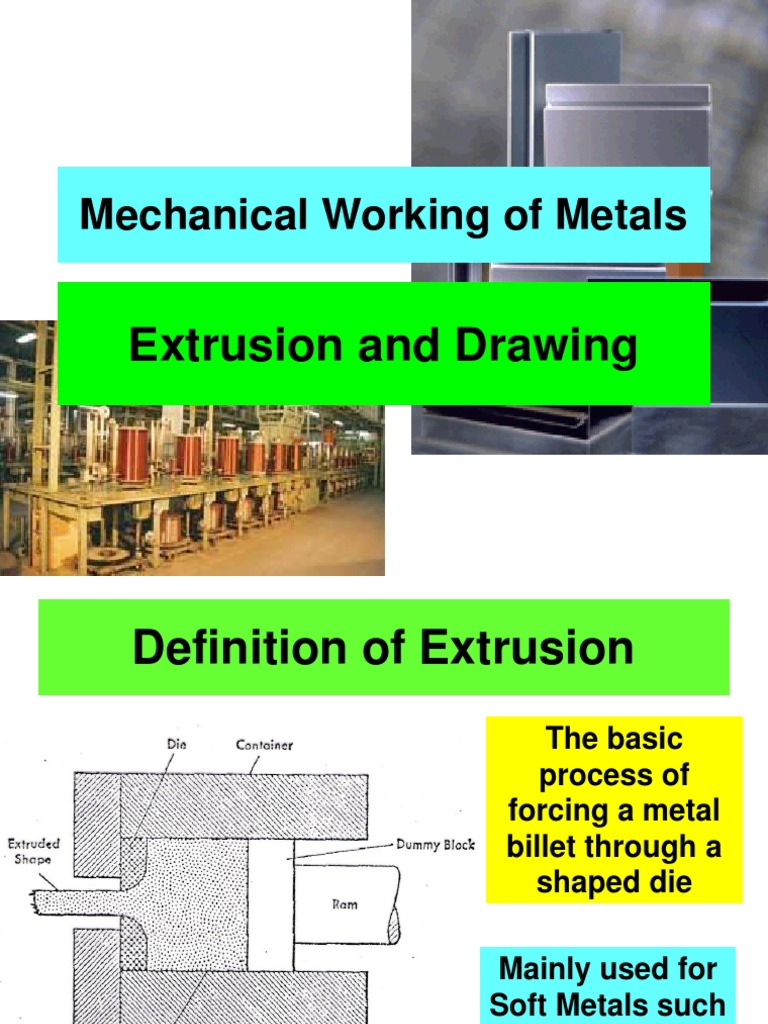 Mechanical Working of Metals (Extrusion and Drawing) | Extrusion ...