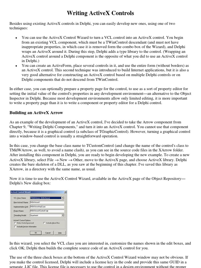 Writing Activex Controls Pdf Component Object Model Class Computer Programming