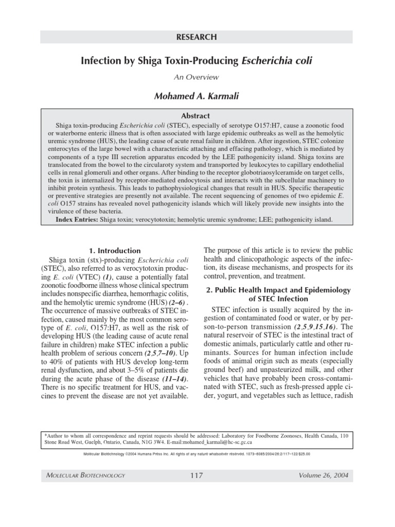 E.coli Toxin Shiga | PDF | Escherichia Coli | Cell Biology