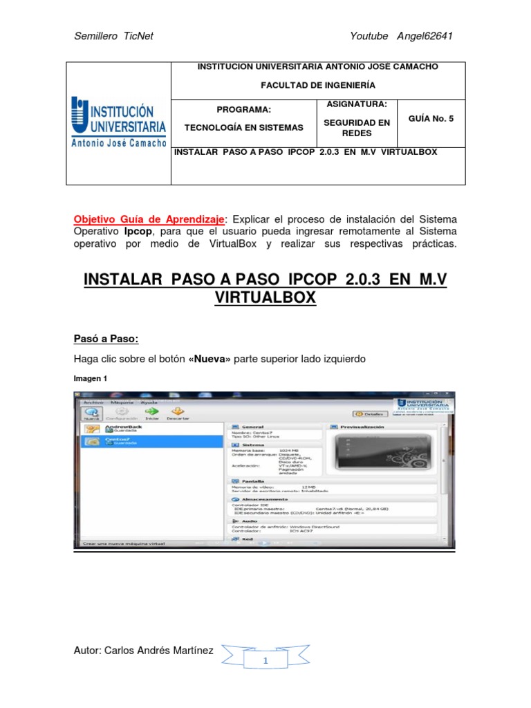 Guia Instalación Ipcop 2.0.3 en M.V VirtualBox PDF | PDF | Apoyo ...