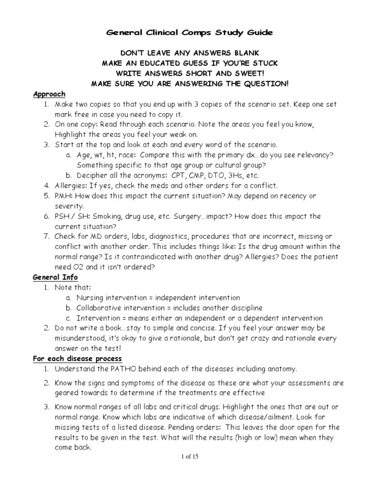 Nursing Comps Study Guide | PDF | Angina Pectoris | Medical Specialties