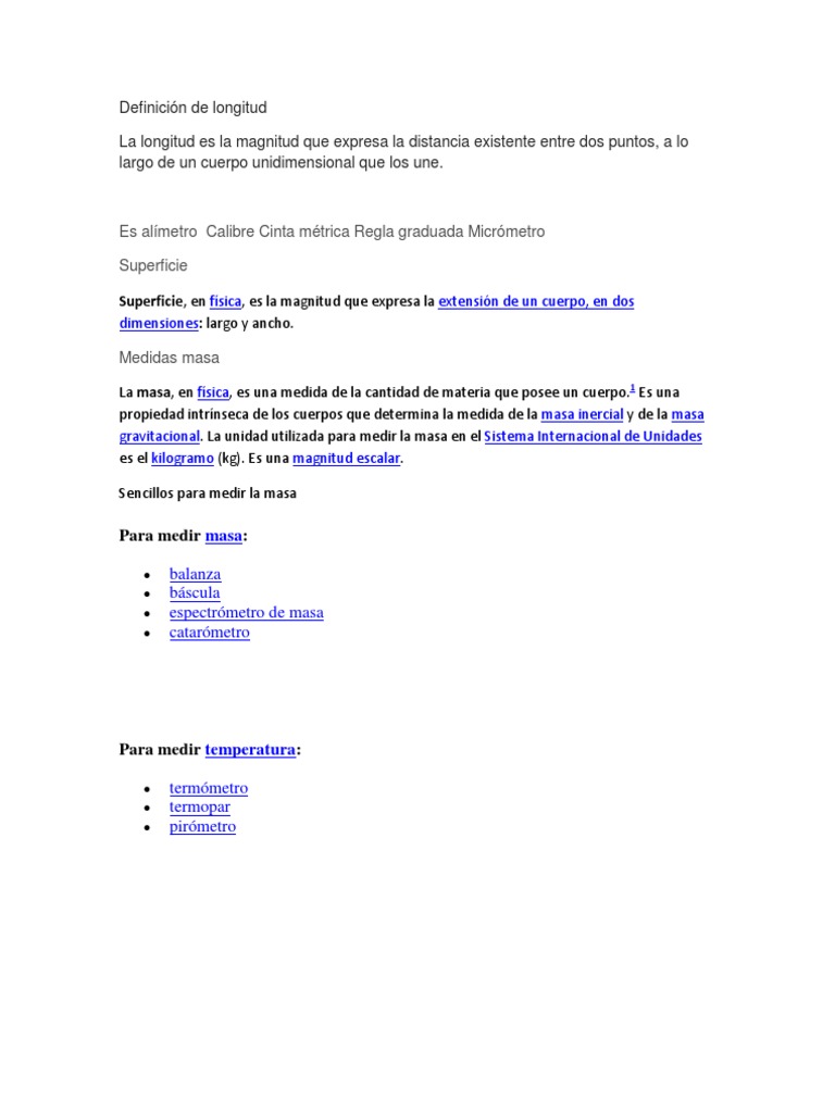 Definición y concepto de longitud | PDF