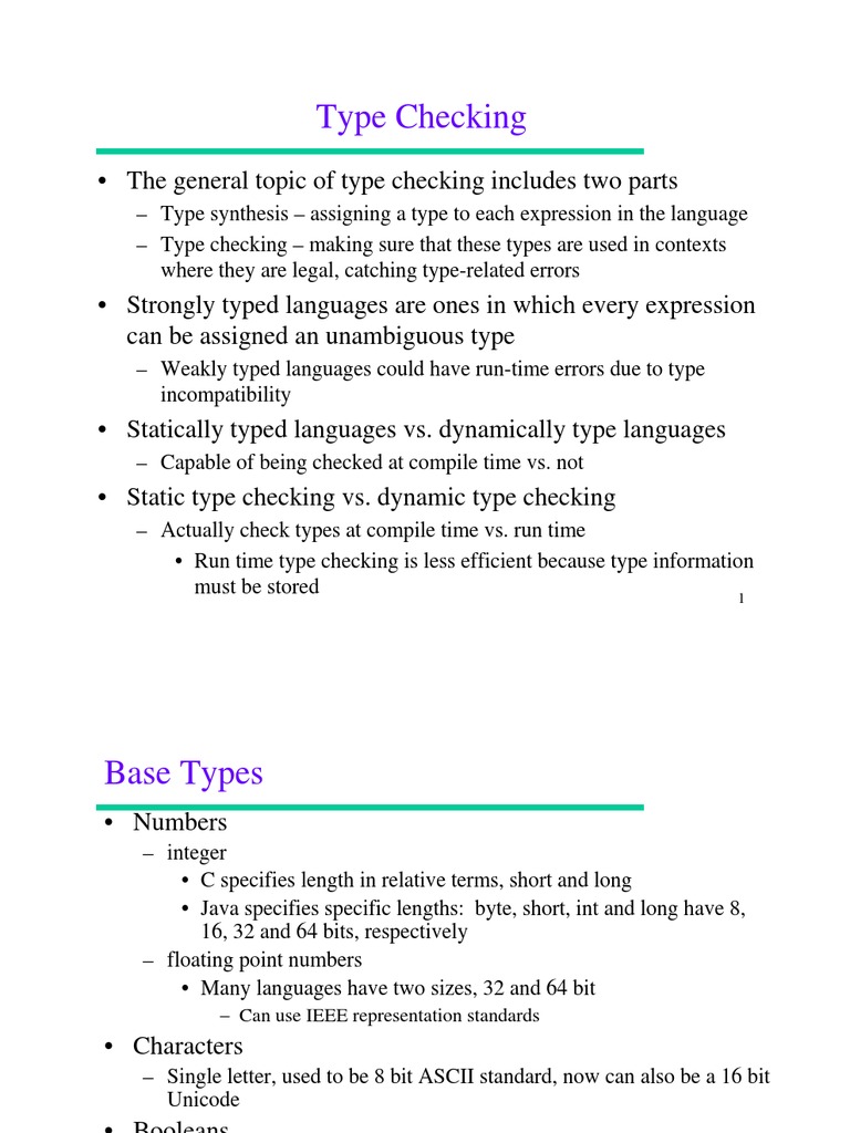 Type Checking | PDF | C (Programming Language) | Pointer (Computer ... Type Checking | PDF | C (Programming Language) | Pointer (Computer ...