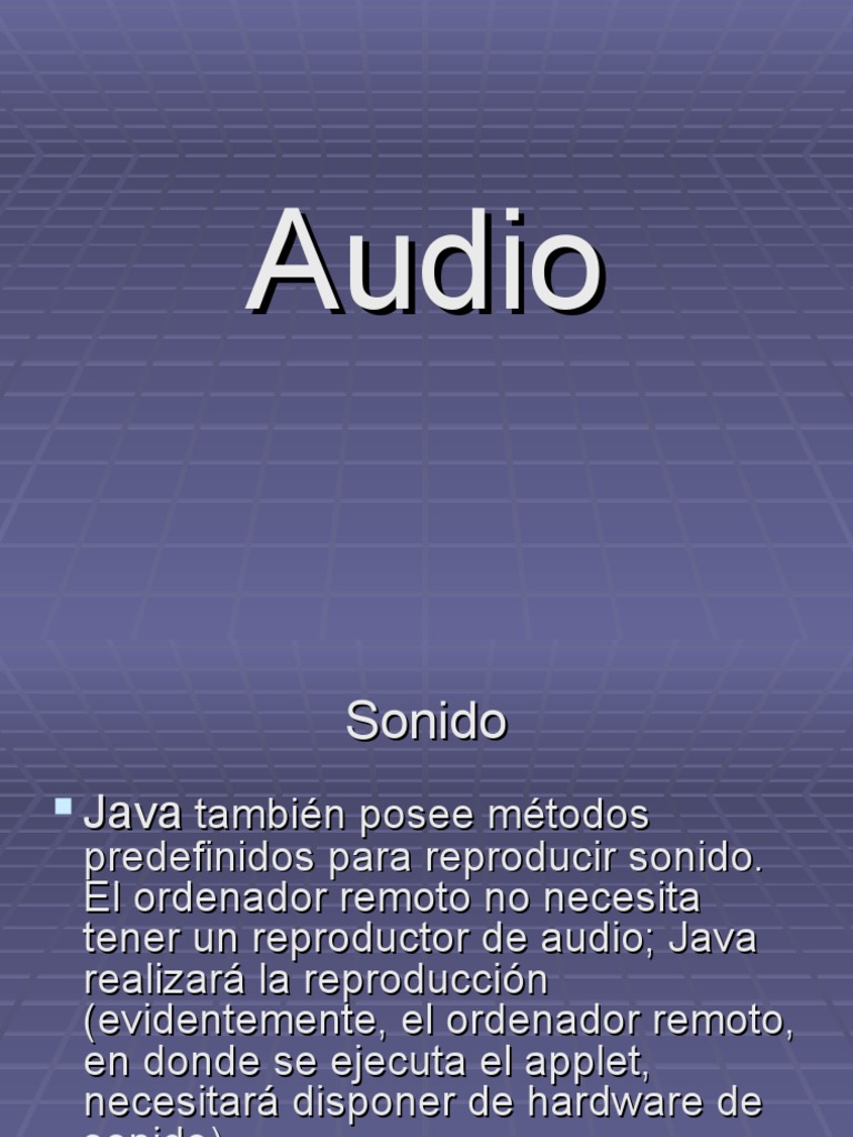 Audio en Java | PDF | Java (lenguaje de programación) | Streaming Media