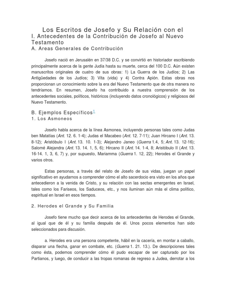 Los Escritos de Josefo y Su Relación Con El | PDF | Herodes el grande ...