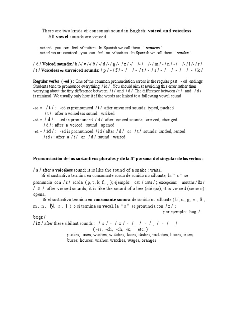 Voiced vs. Voiceless Consonants Guide | PDF