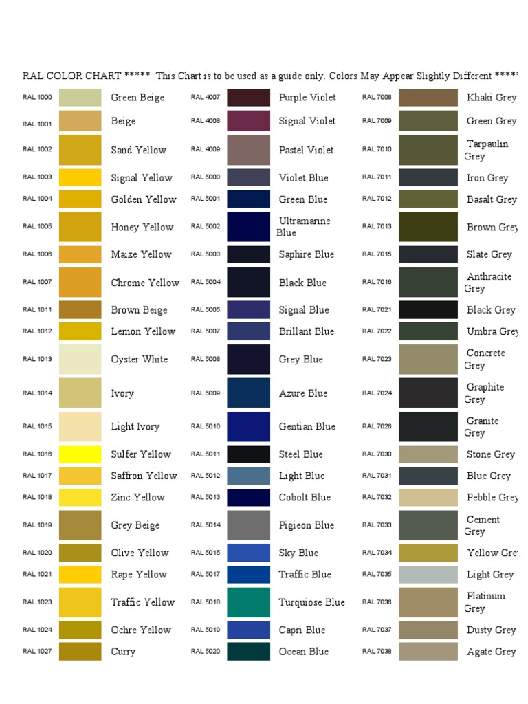 RAL Color Chart | PDF | Blue | Green