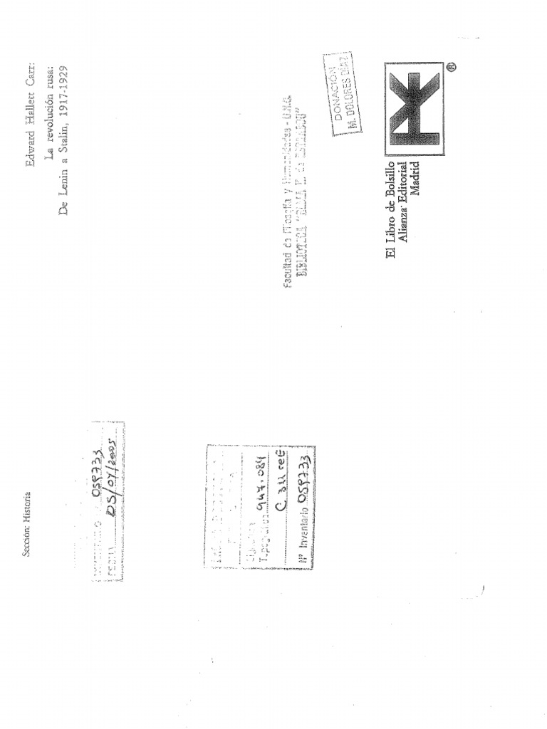 E H Carr La Revolucion Rusa de Lenin A Stalin 1917 1923 | PDF